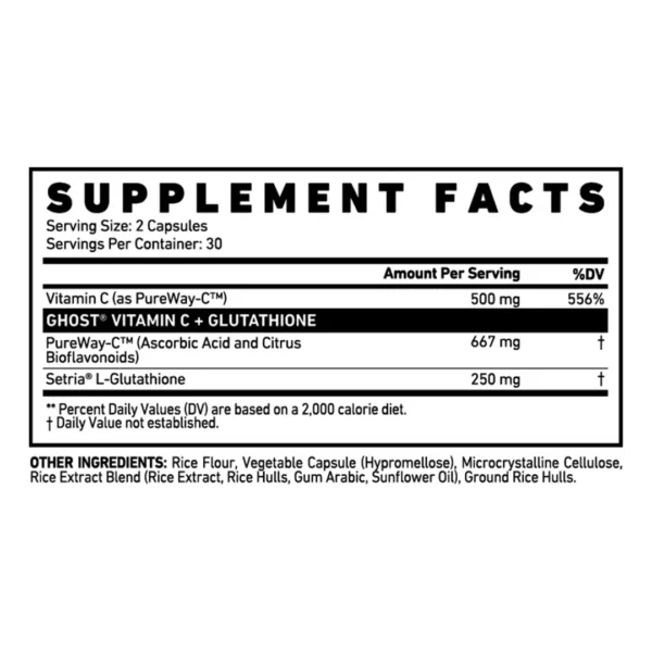 GHOST BASICS VITAMIN C + GLUTATHIONE, 60 Capsules